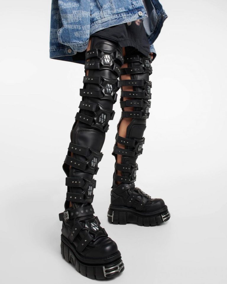 VETEMENTS x New Rock Platform Sneaker "Black/White/Blue" Release Date ...